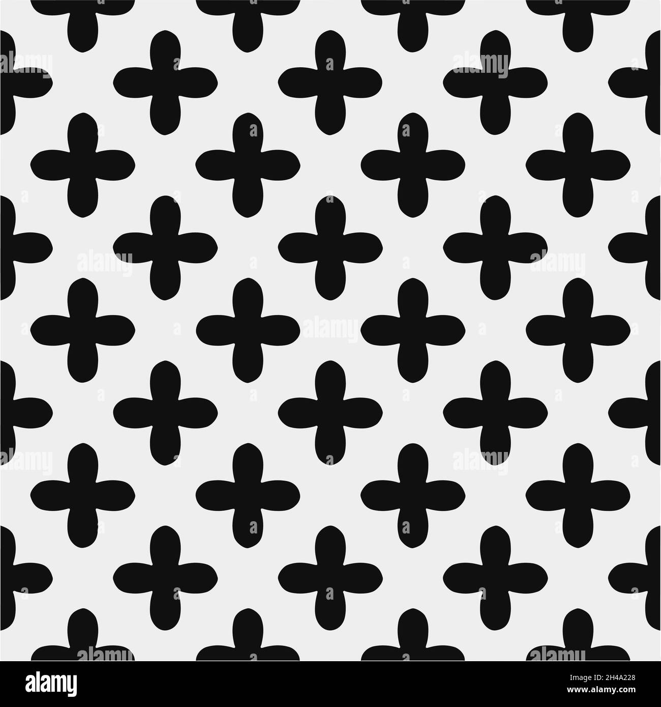 Seamless vector pattern in geometric ornamental style. Black pattern ...