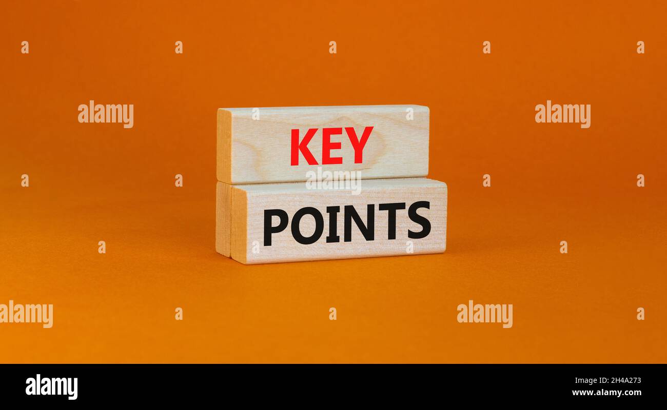 Time to key points symbol. Concept words Key points on wooden blocks on ...