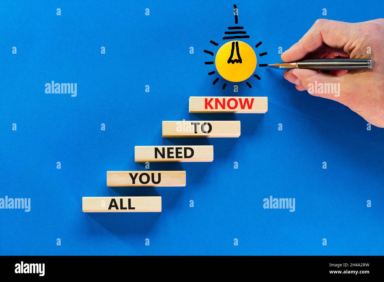 All you need to know symbol. Wooden blocks with words All you need to ...