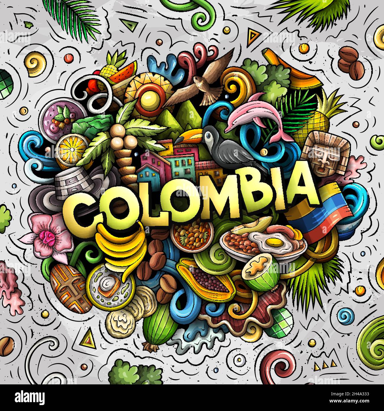 Colombia graffiti Stock Vector Images - Alamy