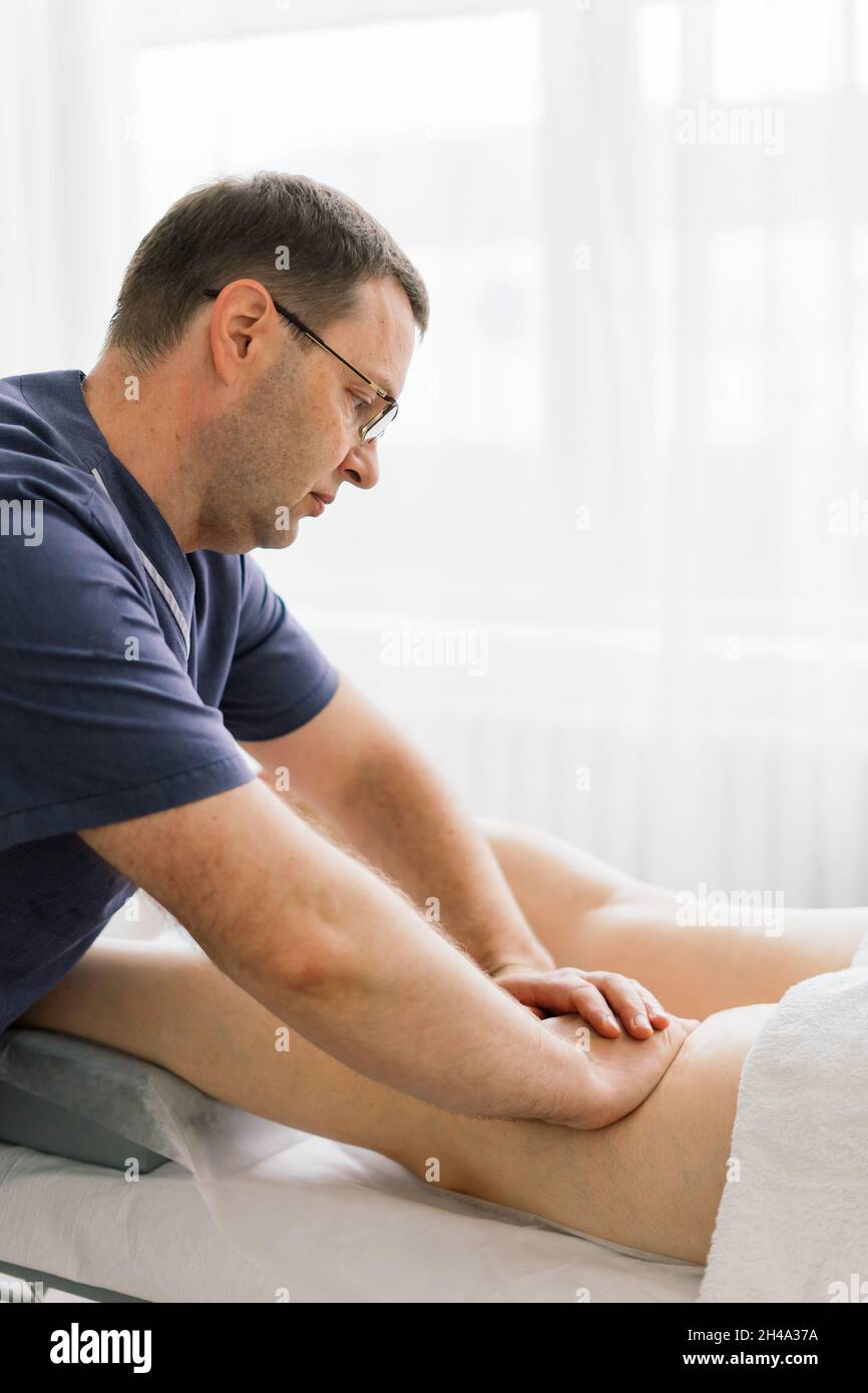 Young fat woman getting massage treatment in a day spa cabinet Stock ...