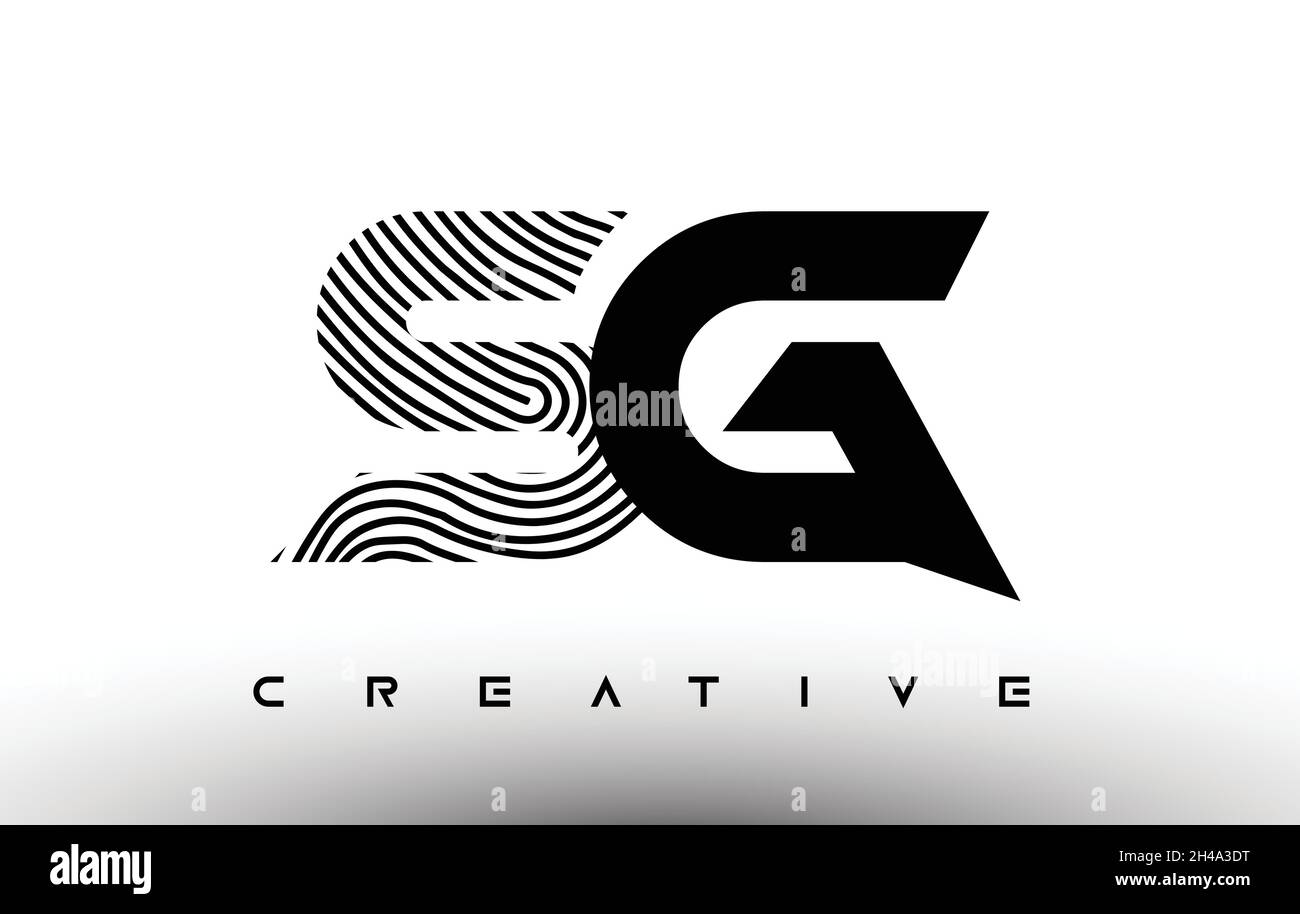 SG Fingerprint Zebra Letter Logo Design. SG Logo with fingerprint ...