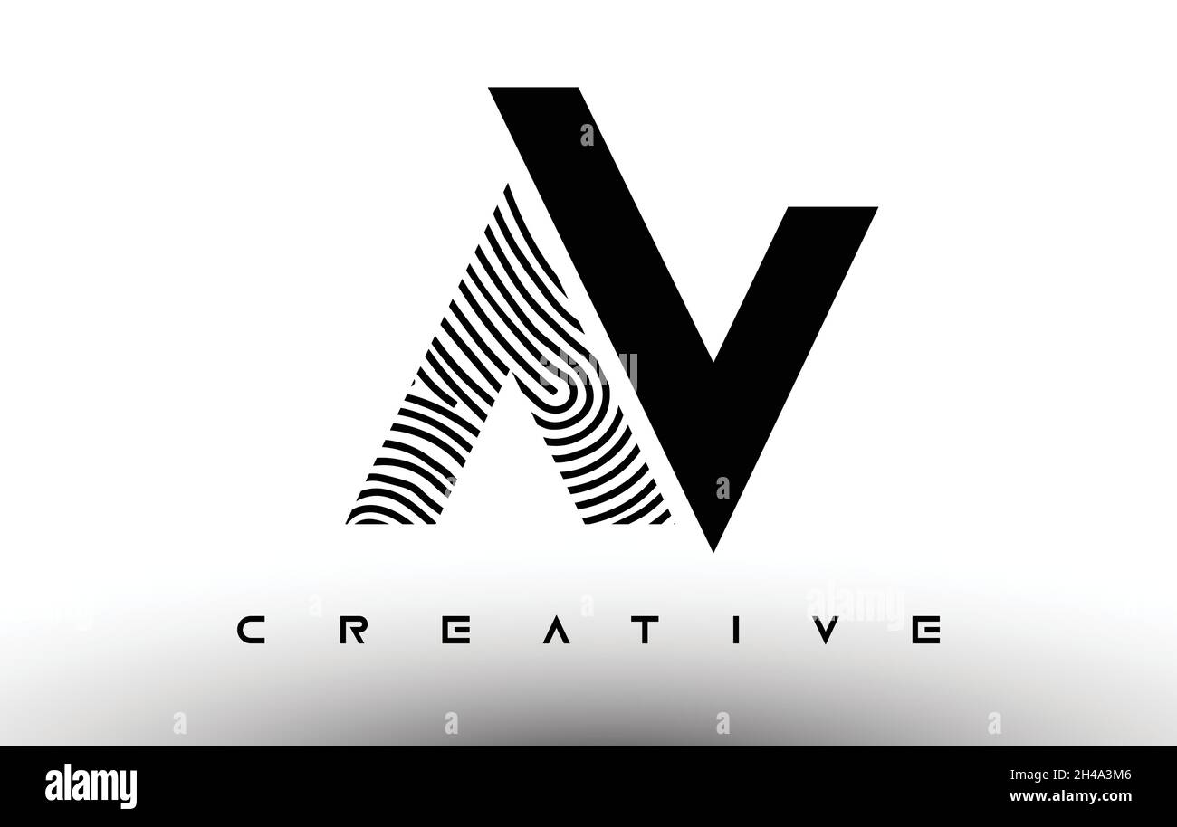 AV Fingerprint Zebra Letter Logo Design. AV Logo with fingerprint ...