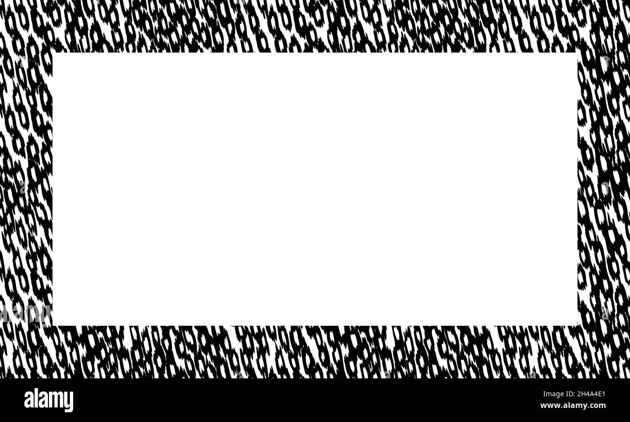 Black and white frame with modern ornament of stylized leopard skin ...