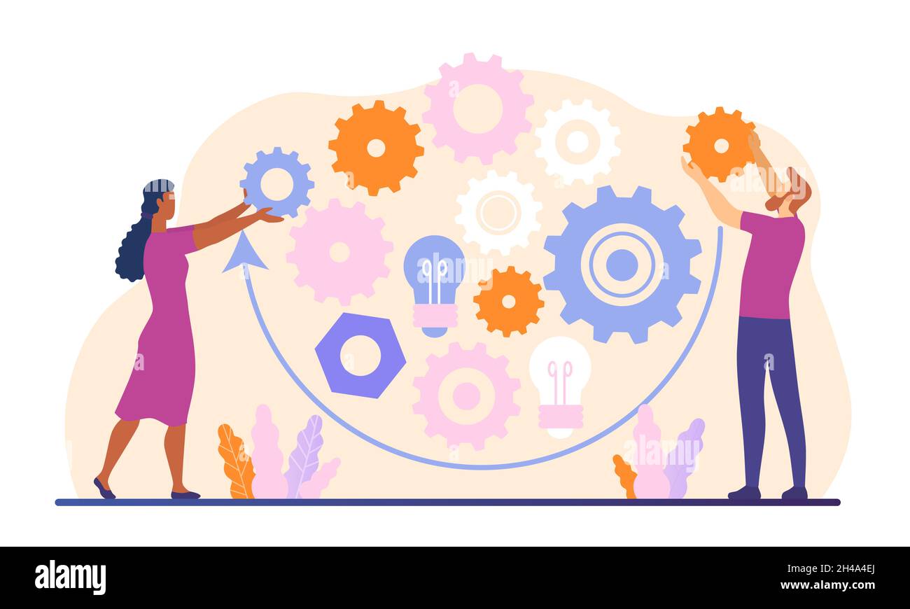 Work operations and teamwork productivity concept Stock Vector Image ...