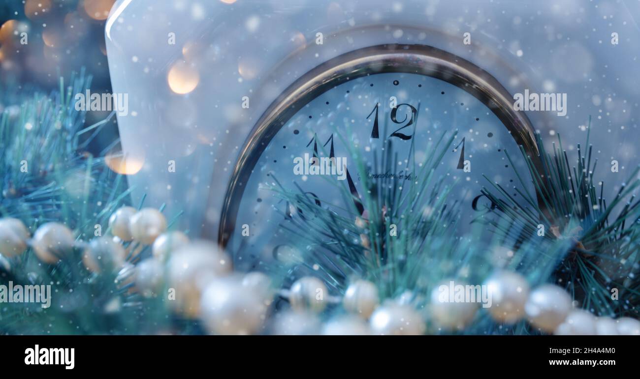 New year clock before midnight Stock Photo - Alamy