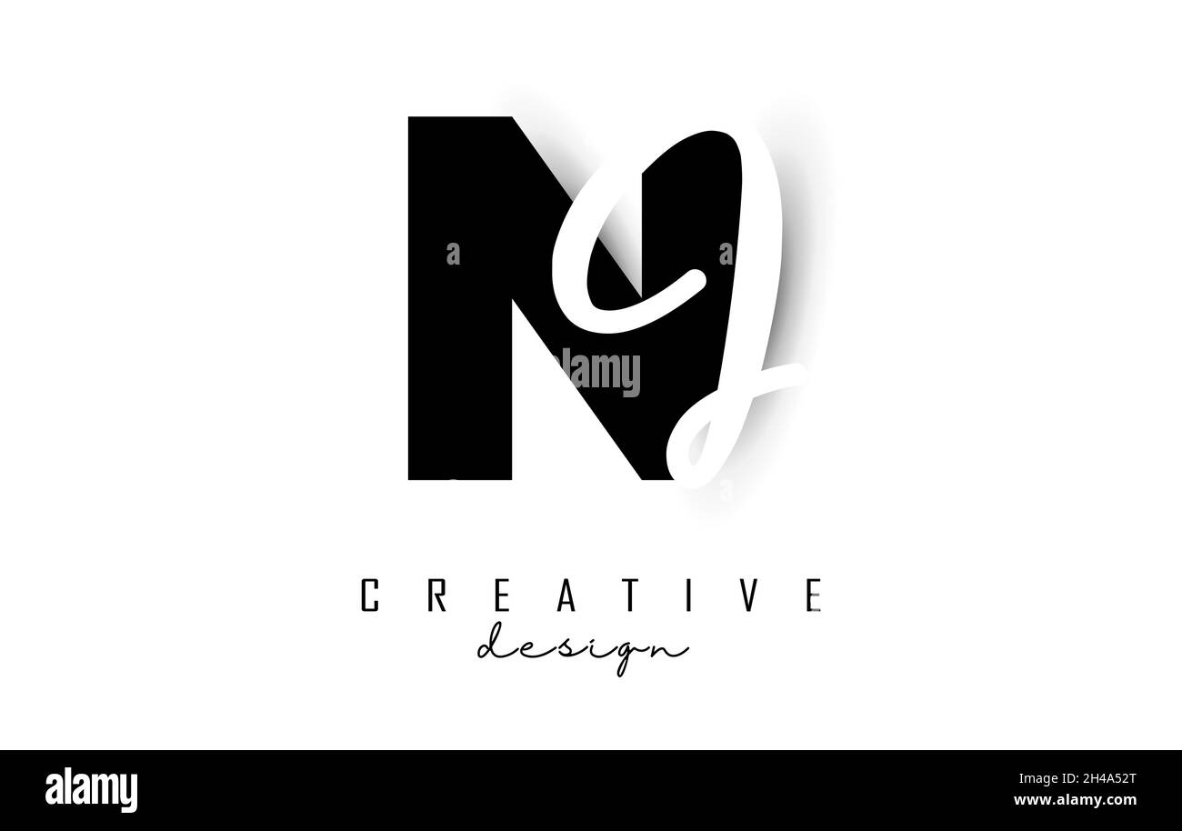 Letters logo with a minimalist design. Geometric and handwritten ...