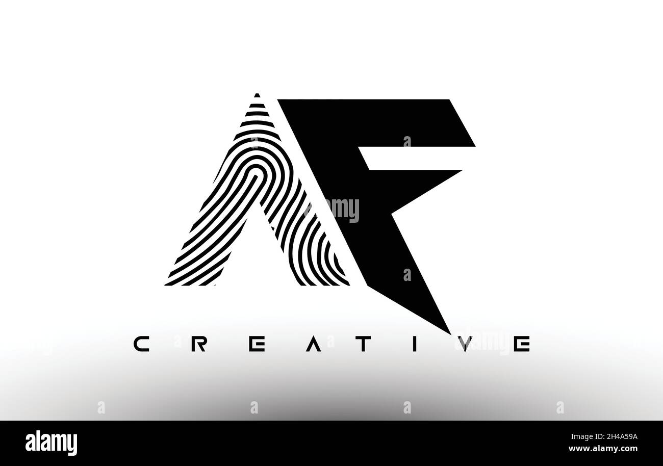AF Fingerprint Zebra Letter Logo Design. AF Logo with fingerprint ...