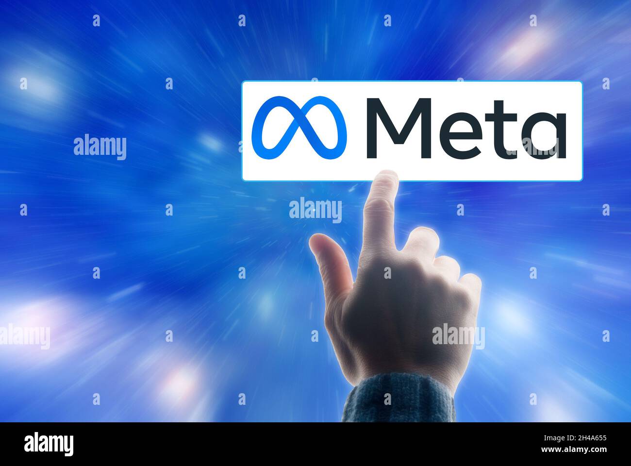 new Meta logo social connection Facebook new name Stock Photo - Alamy