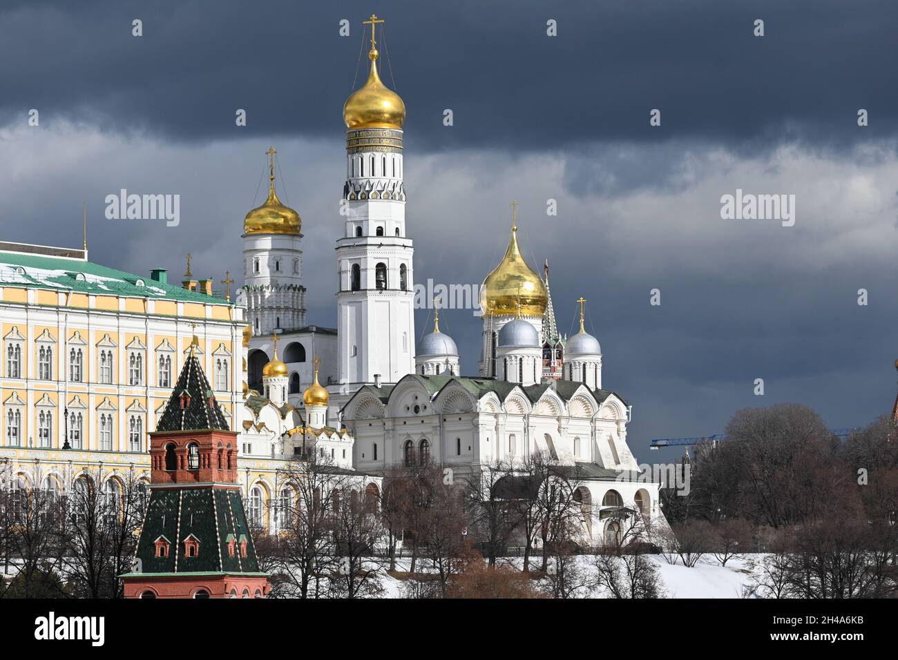Temples of the Moscow Kremlin. Orthodox cathedrals in the center of the ...