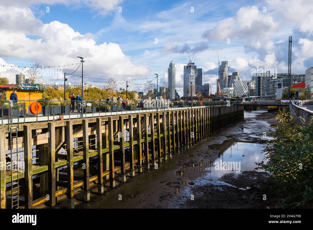 The Coaling Jetty at Battersea Power Station with Vauxhall skyline in ...