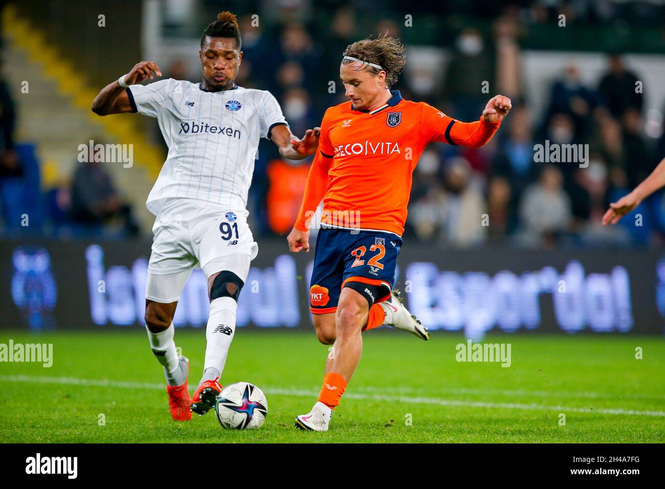 ISTANBUL, TURKEY - NOVEMBER 1: Simon Deli of Adana Demirspor, Fredrik ...