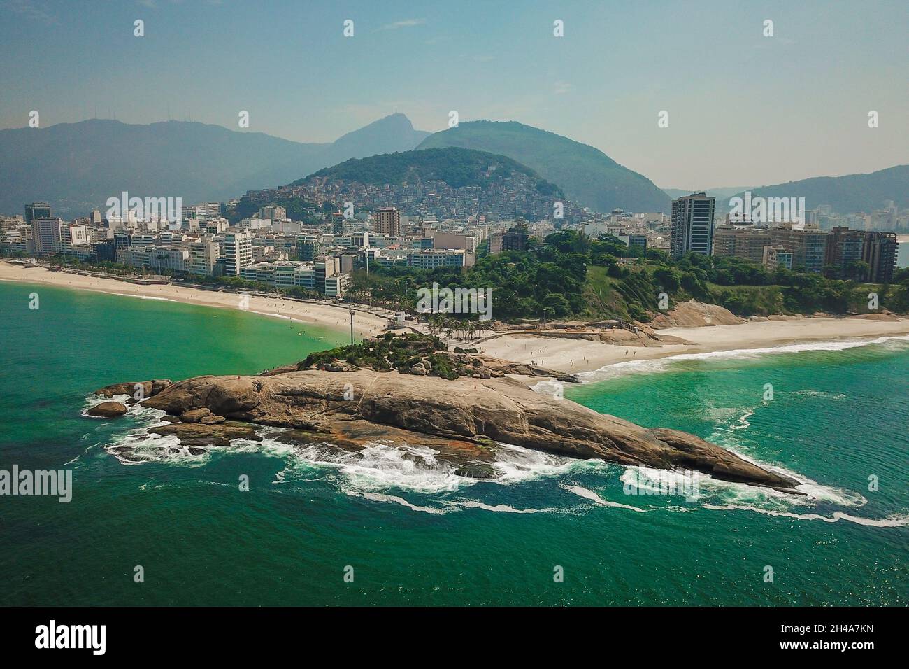 Aerial View of Arpoador Rock on the Coast of Rio de Janeiro, Brazil ...