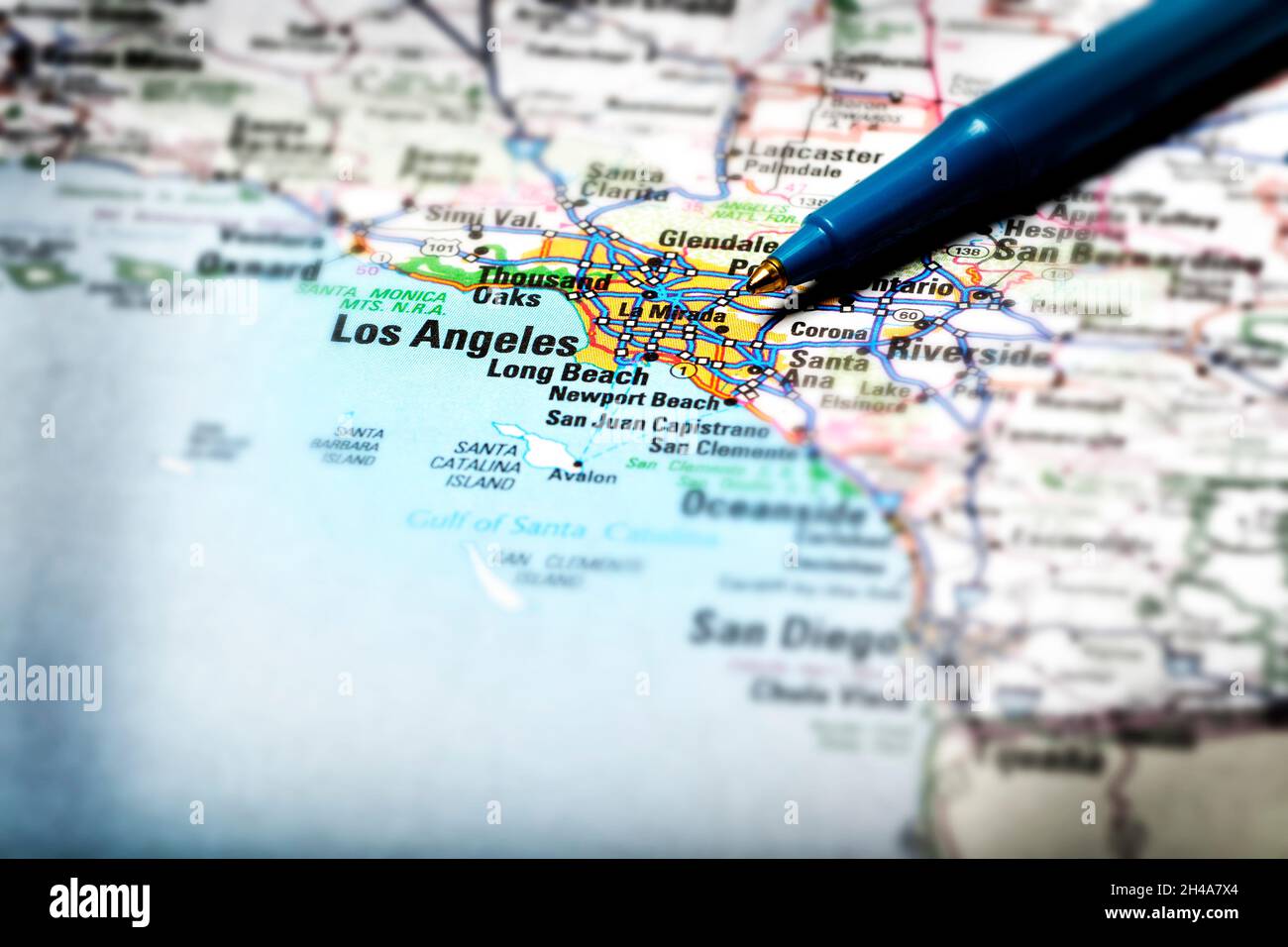 Los angeles highway map hi-res stock photography and images - Alamy