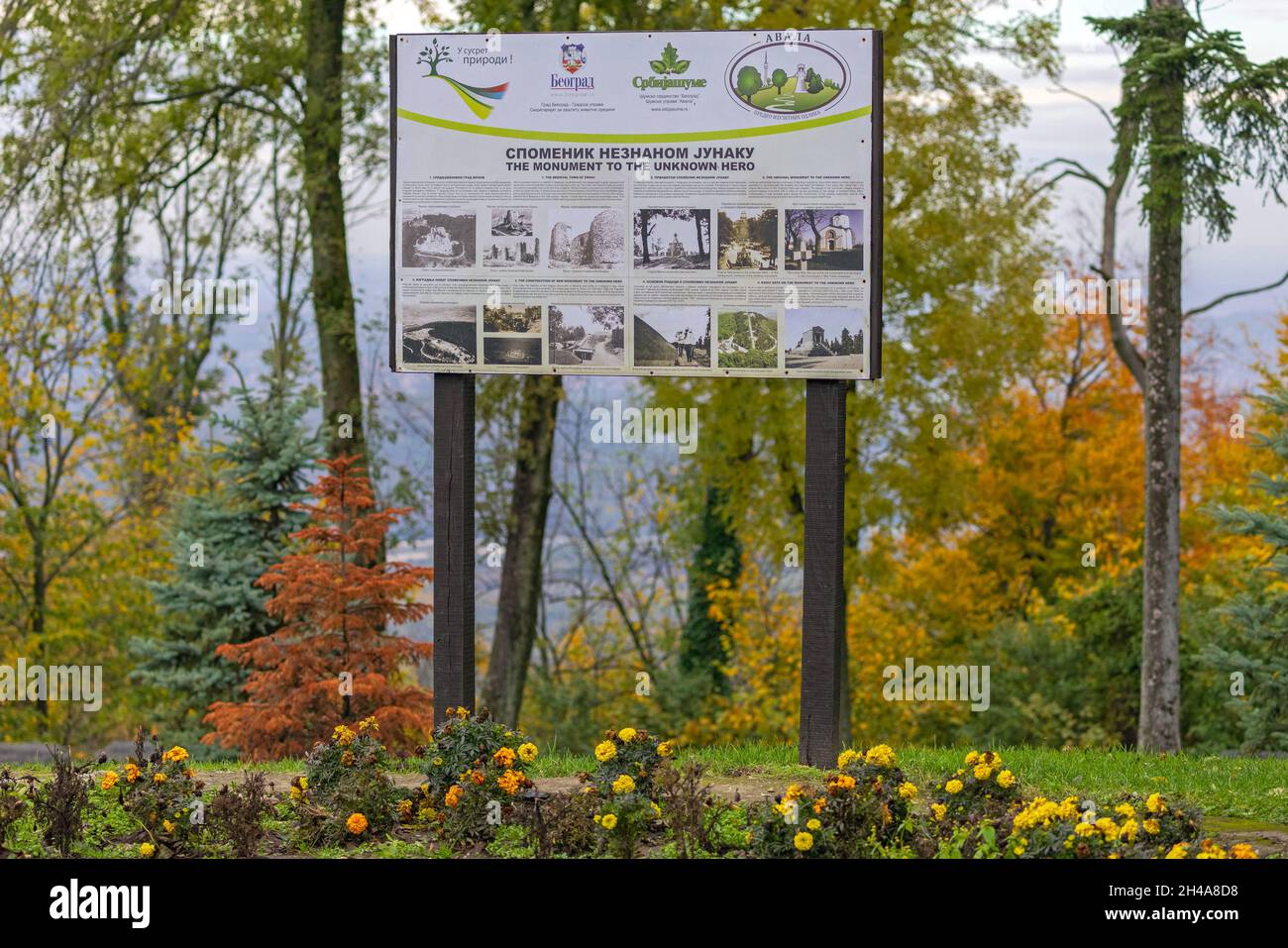 Belgrade, Serbia - October 23, 2021: Information Board Sign Monument to ...