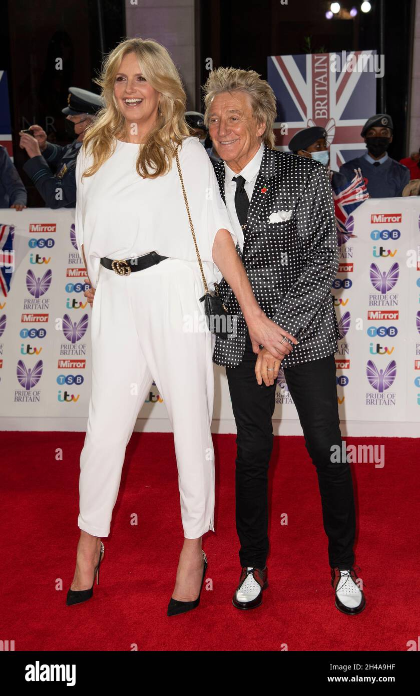 Rod Stewart and Penny Lancaster attend the Pride of Britain awards in ...