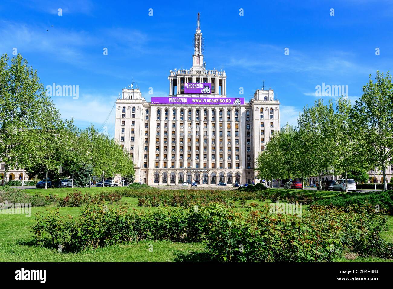 Bucharest, Romania - 15 May 2021: The main building of the House of the ...