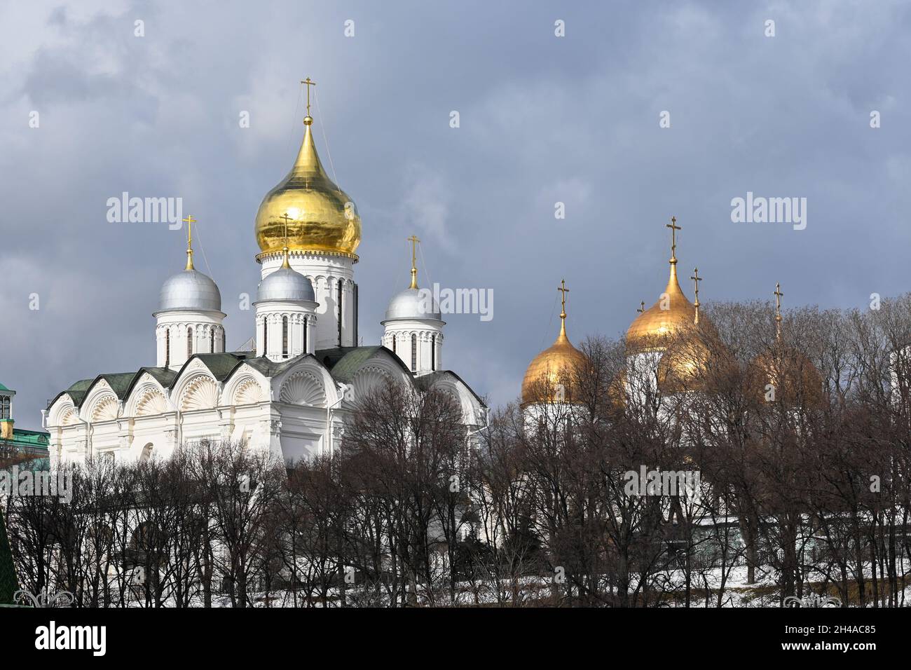 Temples of the Moscow Kremlin. Orthodox cathedrals in the center of the ...