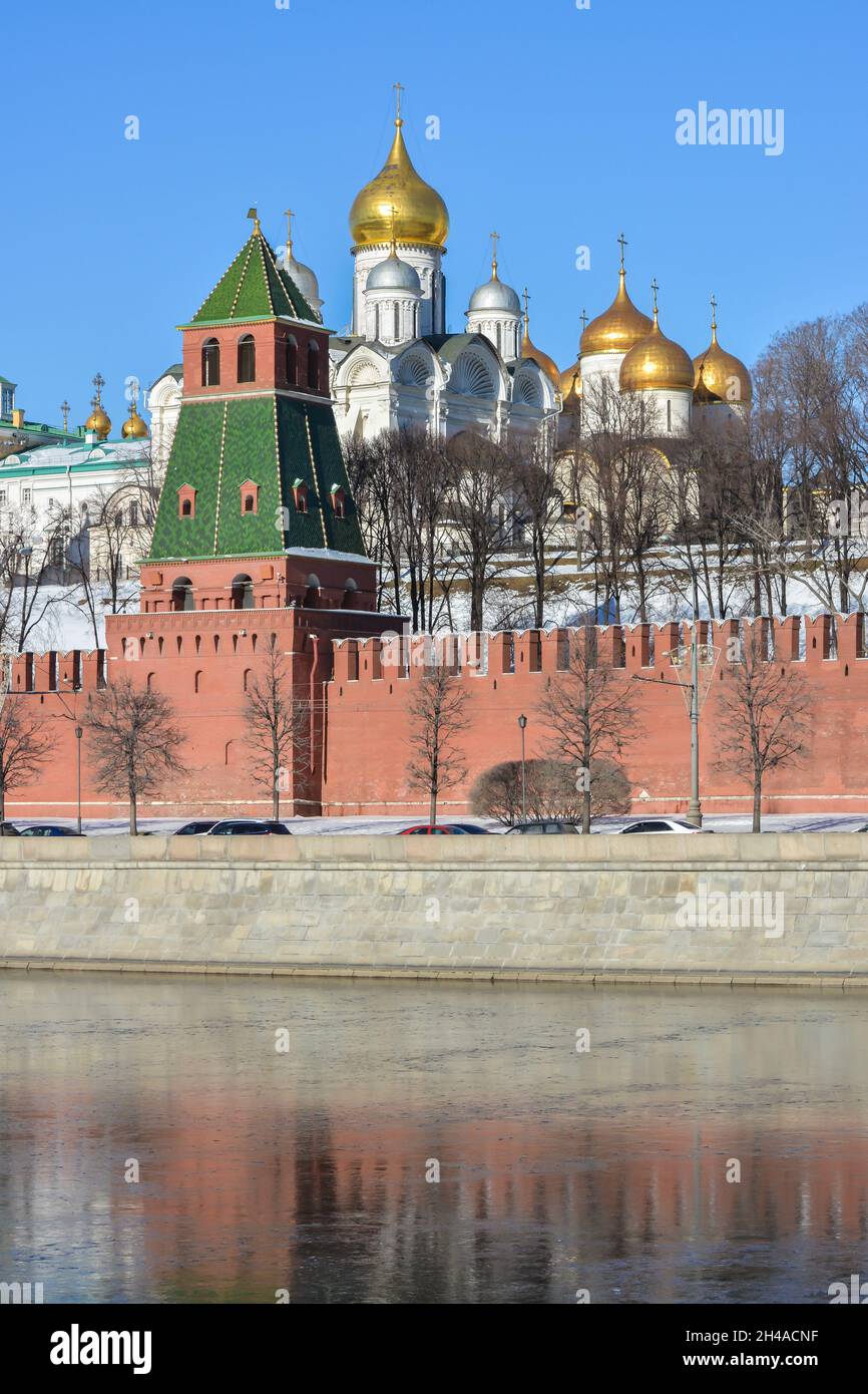 Temples of the Moscow Kremlin. Orthodox cathedrals in the center of the ...