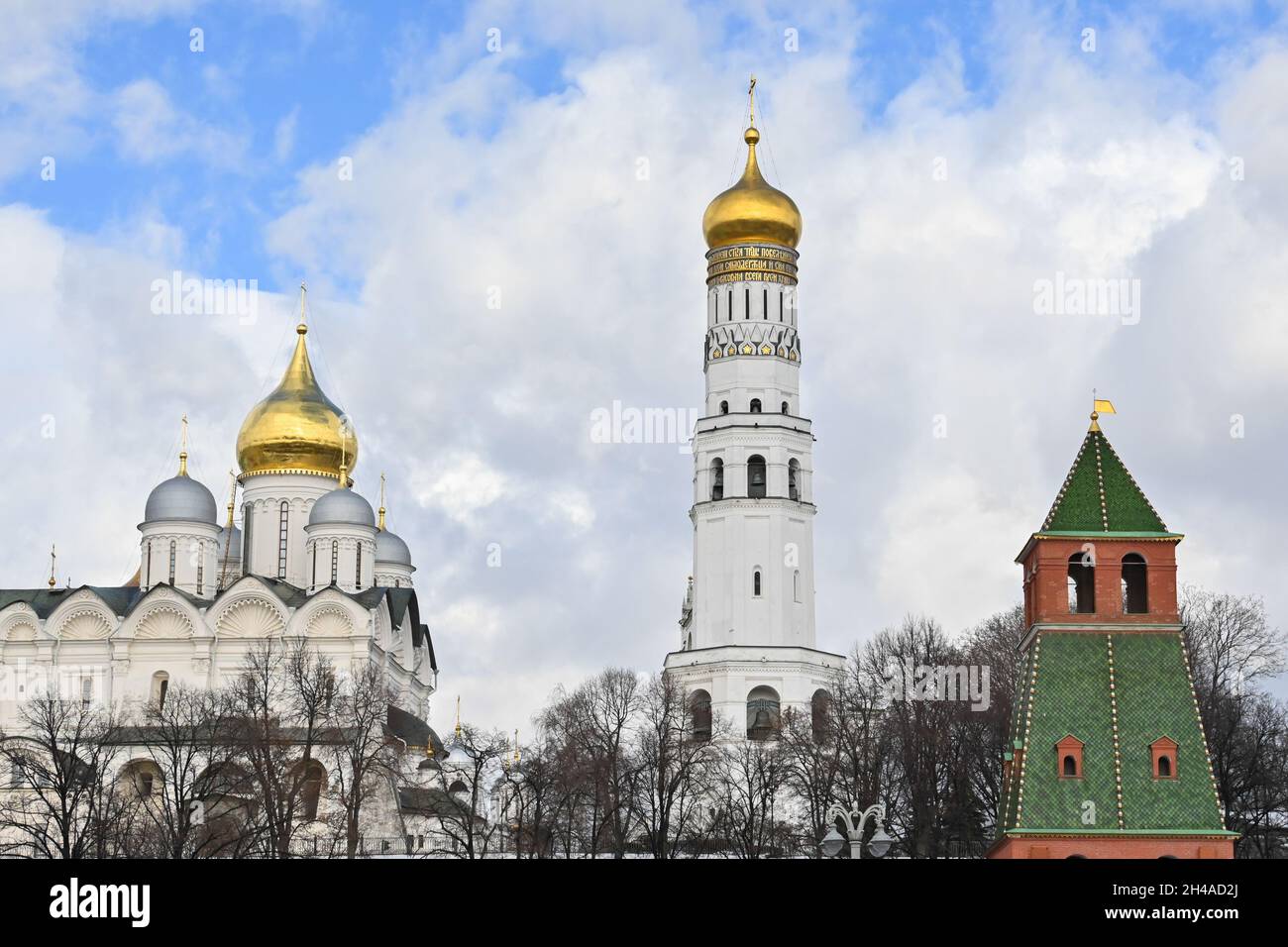 Temples of the Moscow Kremlin. Orthodox cathedrals in the center of the ...