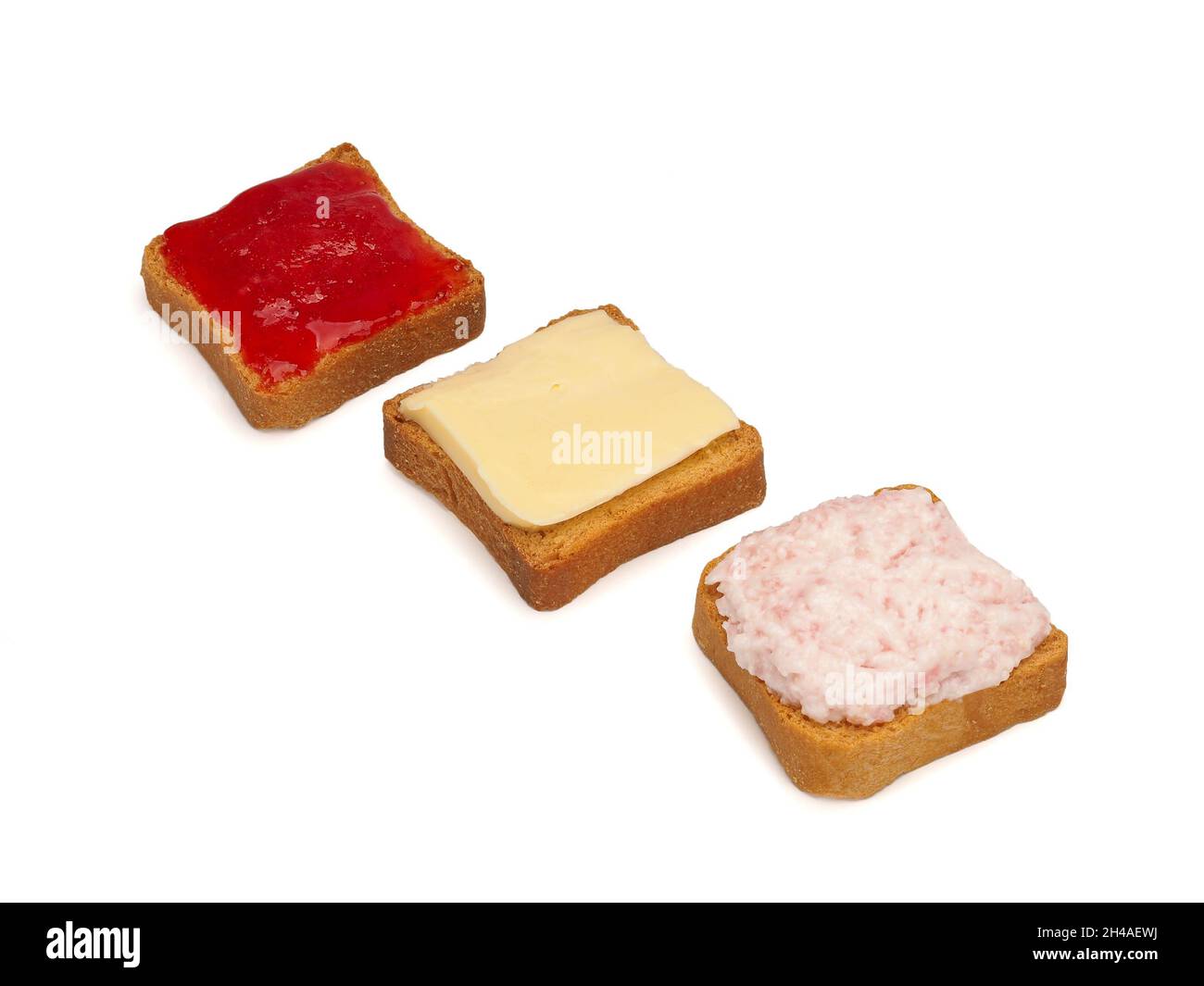 Set of sliced Toast Bread slices isolated on white background, top view ...