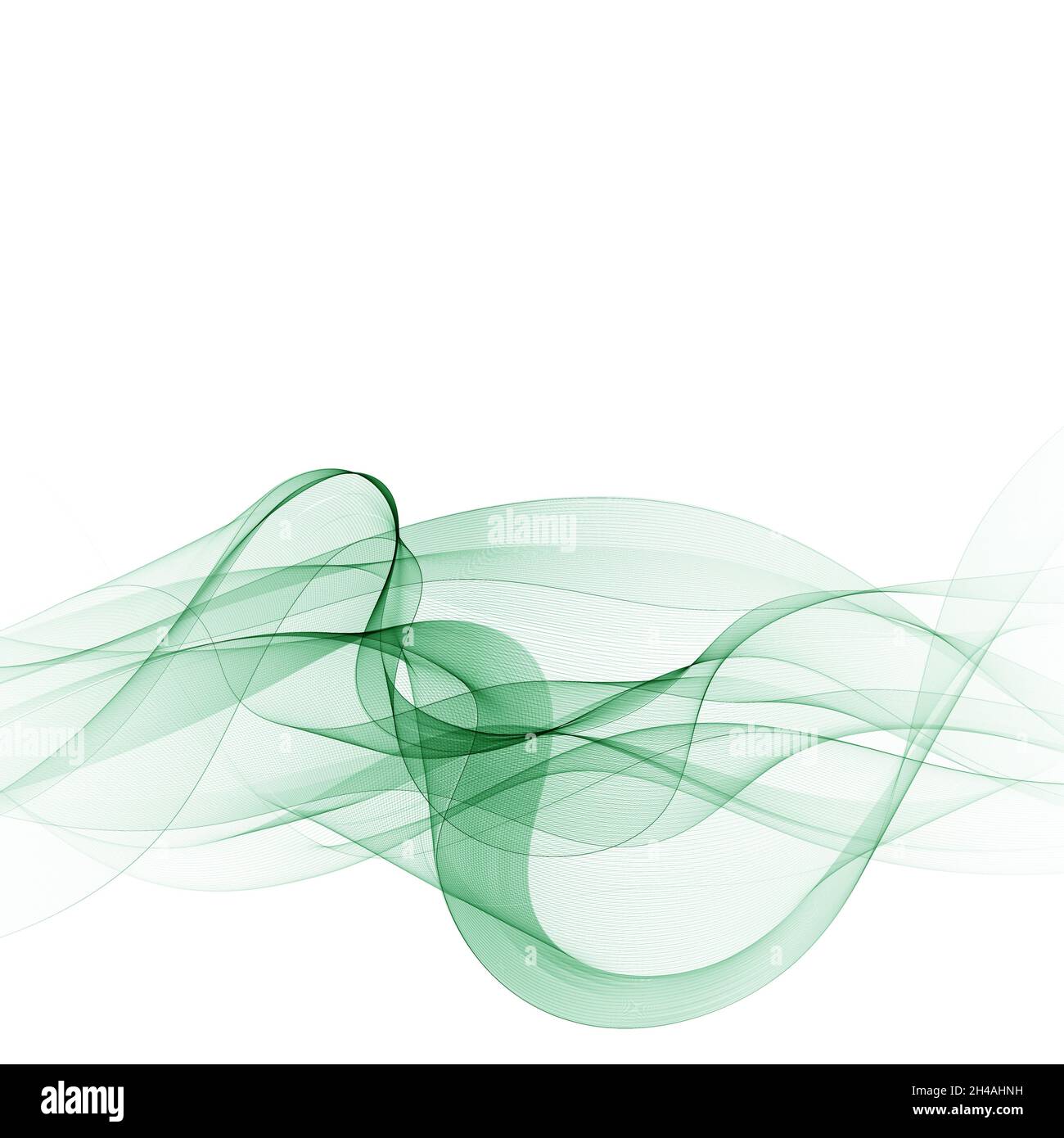 Abstract green wavy lines. Colorful vector background. smoke ...