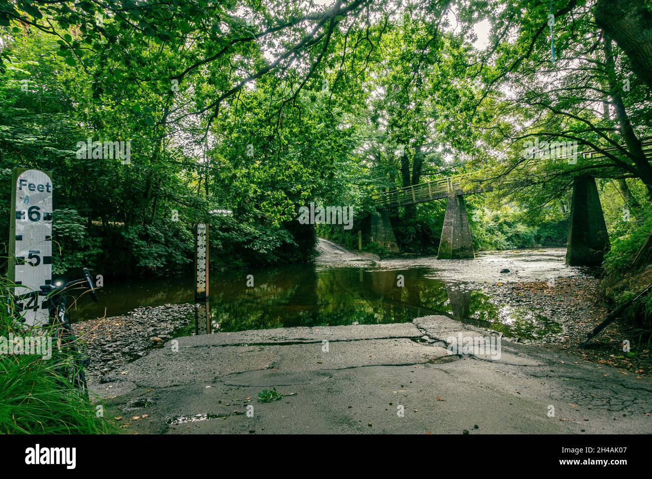 Grosmont ford and footbridge, North York Moors National Park, North ...