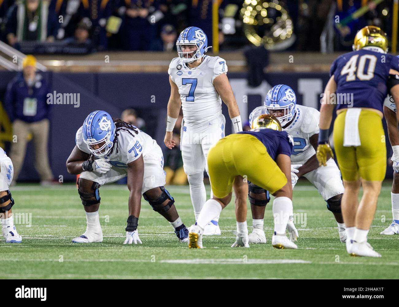 South Bend, Indiana, USA. 30th Oct, 2021. North Carolina quarterback ...