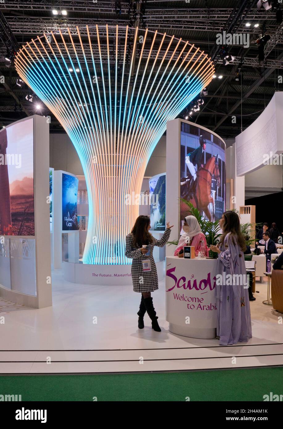 Exhibitors and visitors at the World Travel Market (WTM) at the Excel ...