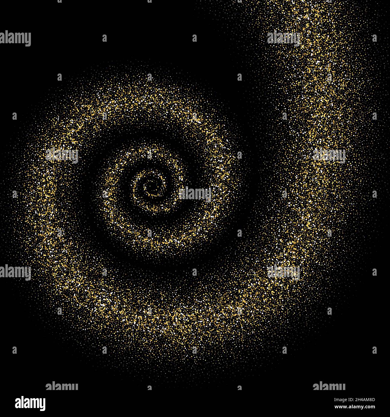 Golden shimmering spiral. Small particles. Design element Stock Photo ...
