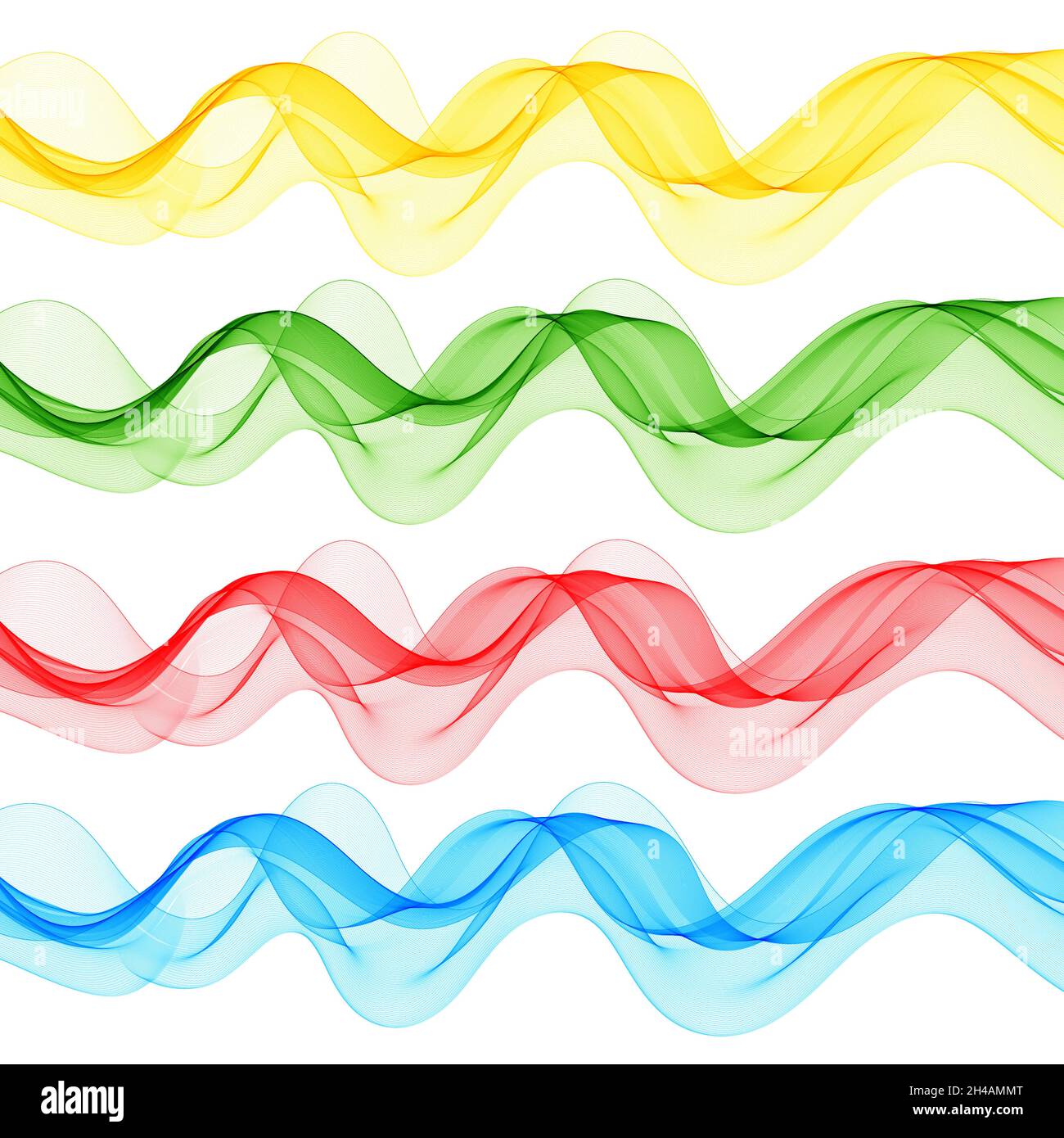 Set of colored waves. Abstract vector graphics Stock Photo - Alamy