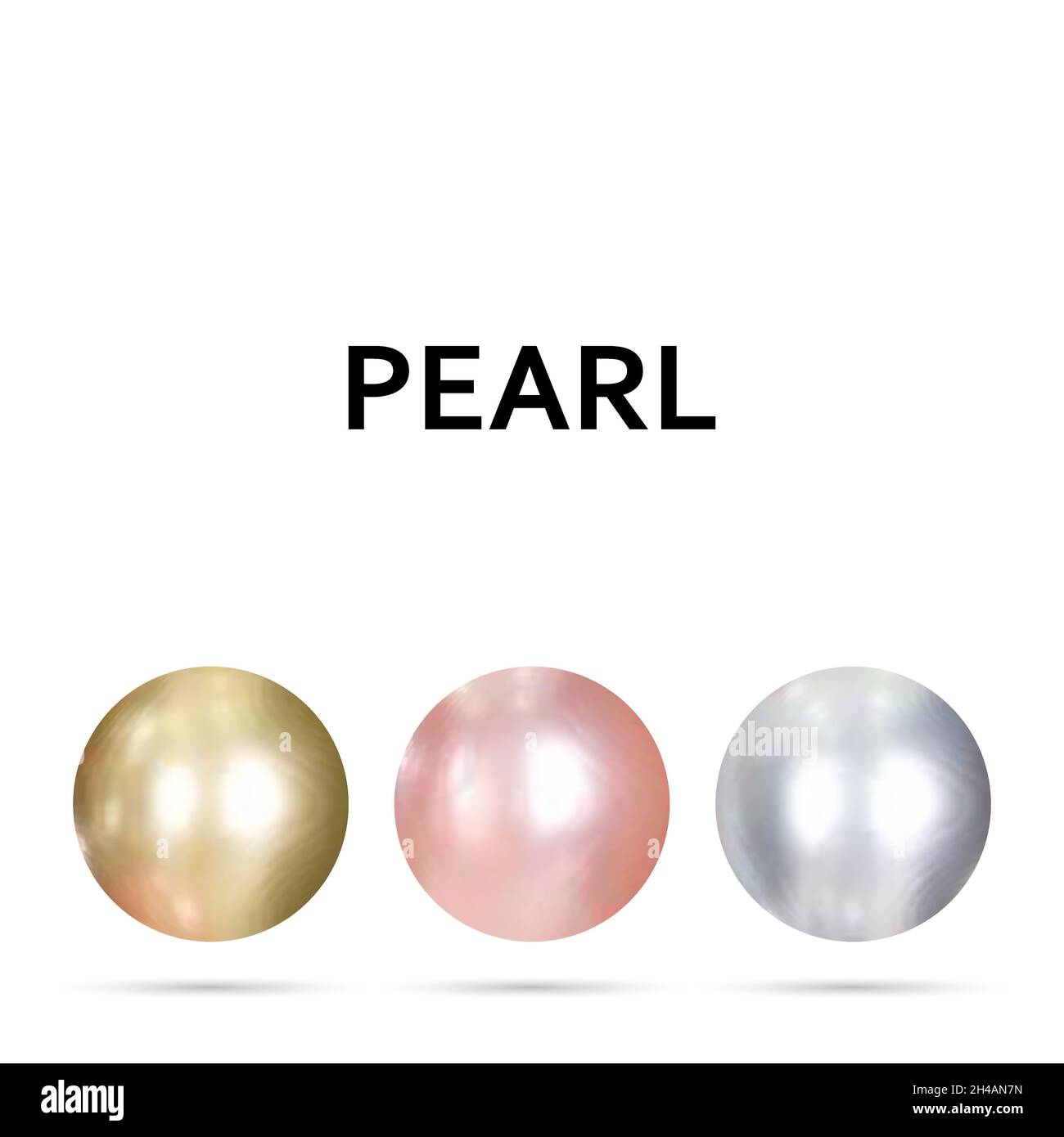 Set pearls sea shell Cut Out Stock Images & Pictures - Alamy