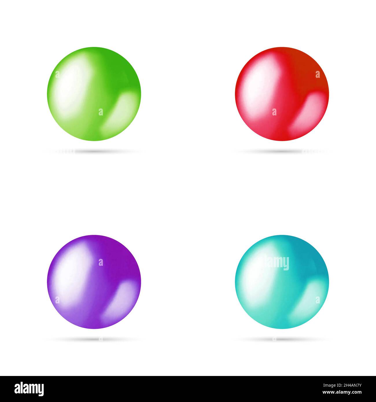Set of realistic pearls of different color isolated on the white ...
