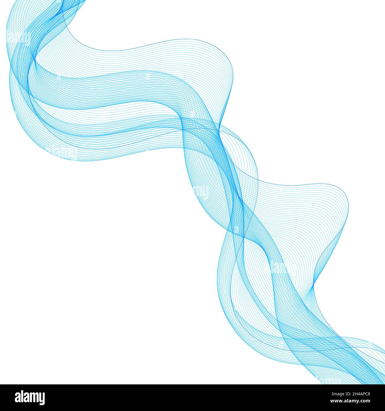 Blue abstract wave. Curves isolated on white background. Design element ...