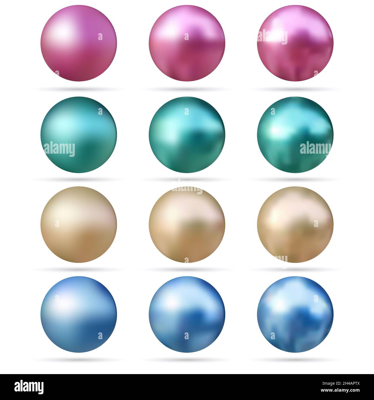 Set of multi-colored pearls. Design element Stock Photo - Alamy