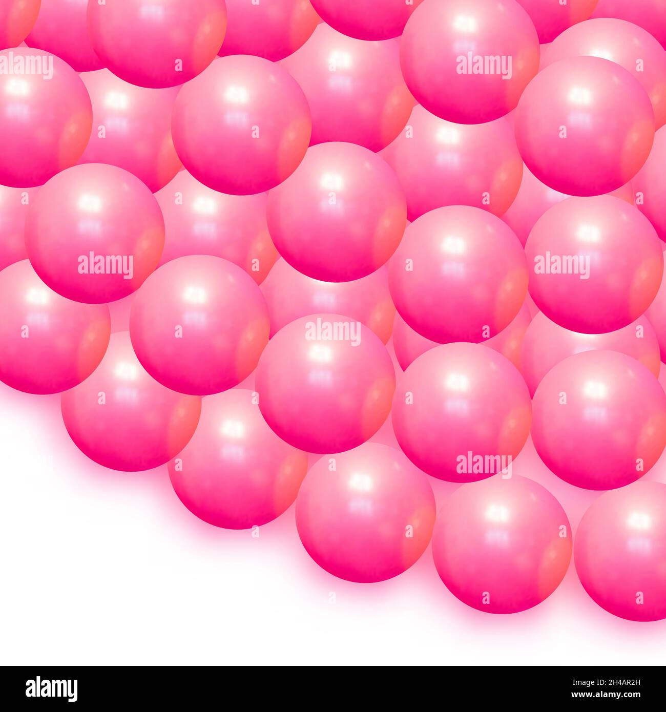 Abstract 3d background with balls of pink color. Vector design element ...