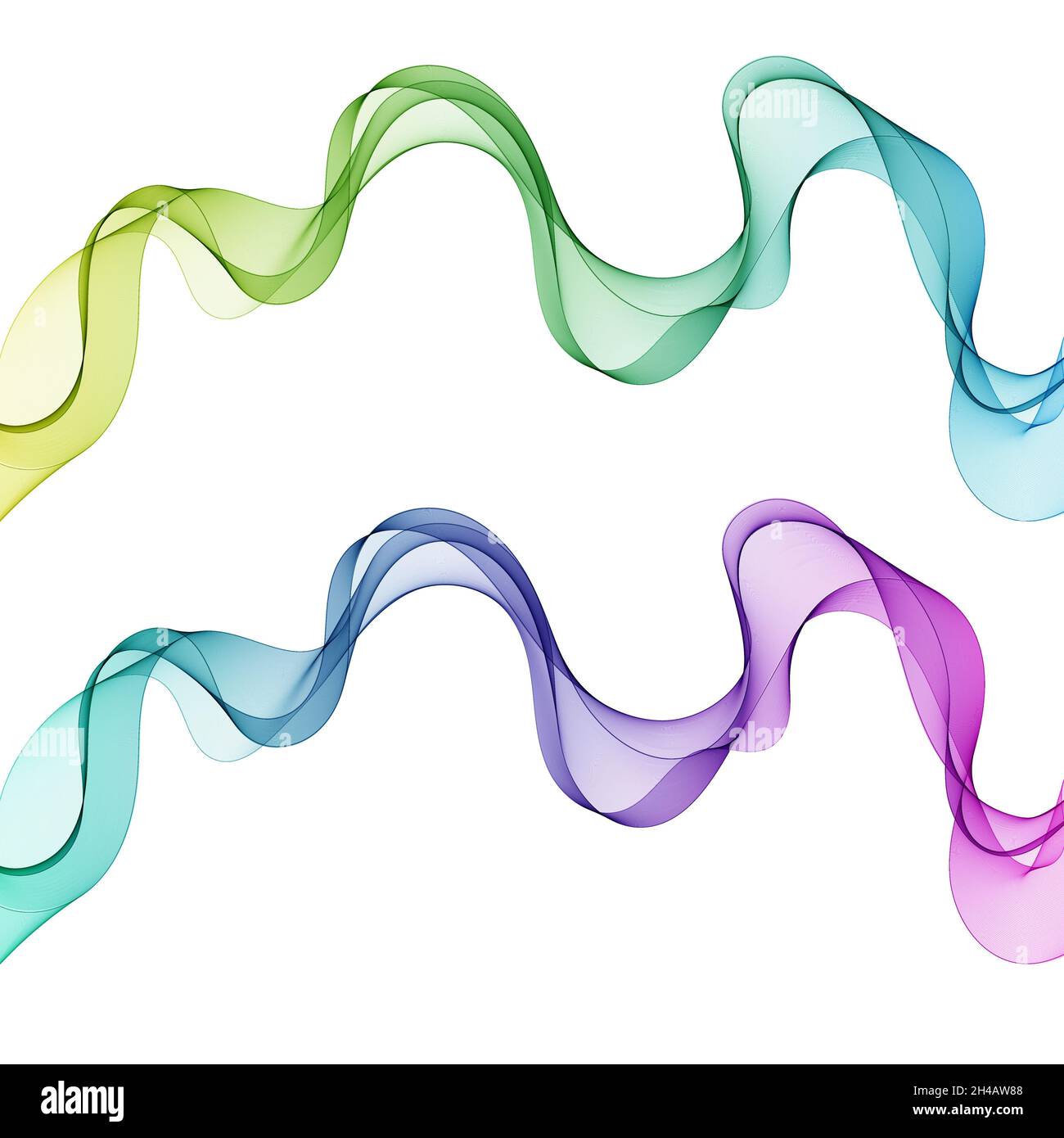 Set of colored waves for decoration. Presentation design. Background ...