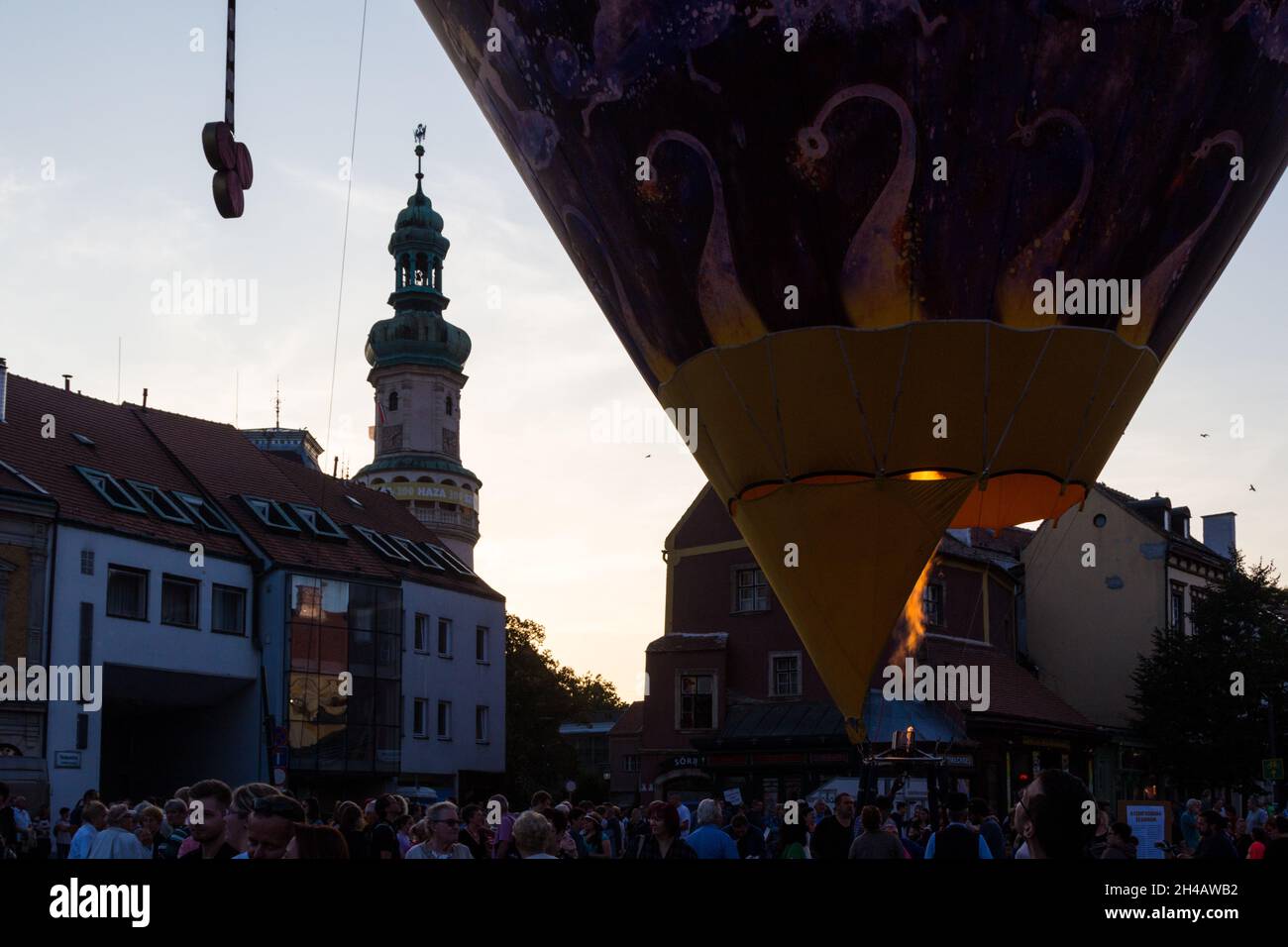 Firewatch Tower and hot air baloon, Kult100 event during the centenary ...