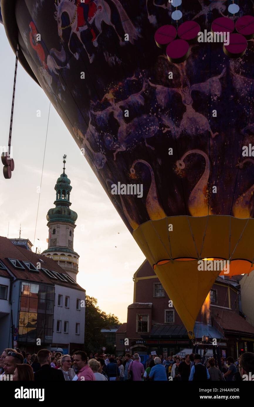 Firewatch Tower and hot air baloon, Kult100 event during the centenary ...
