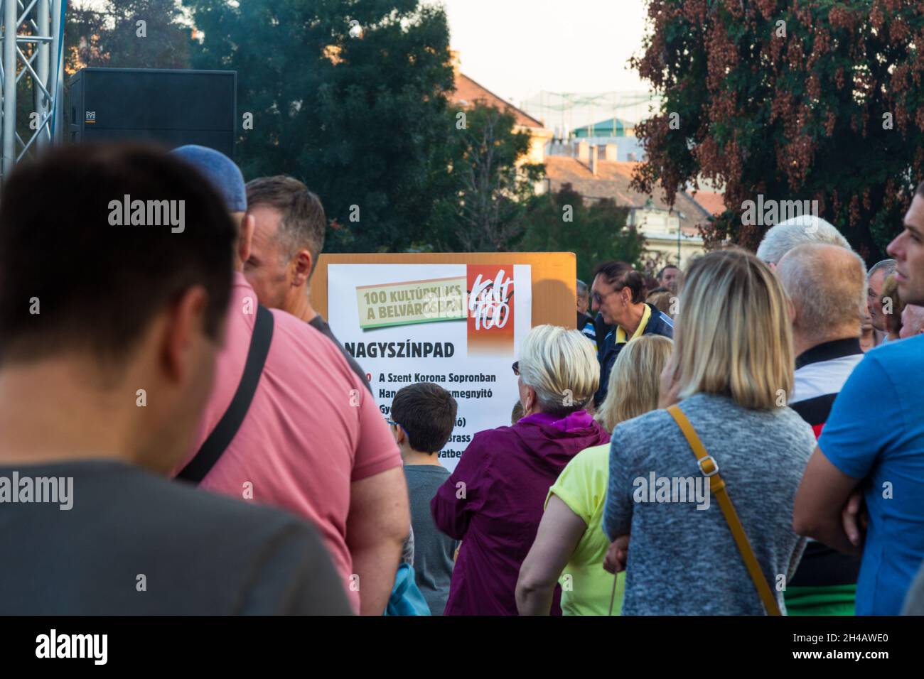 Placard of Kult100 event during the centenary year of Sopron plebiscite ...