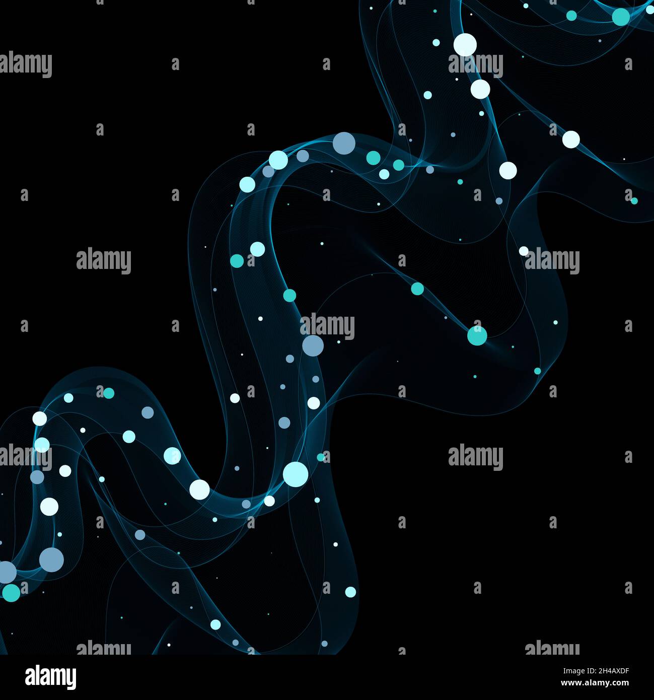 Blue neon wave with shimmering particles. Festive background Stock ...