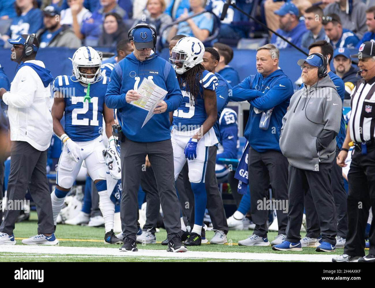 October 31, 2021: Indianapolis Colts head coach Frank Reich on the ...