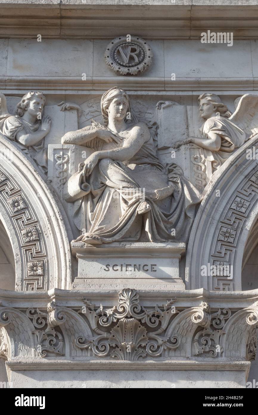 A detail from a spandrel on the Whitehall face of HM Treasury building ...