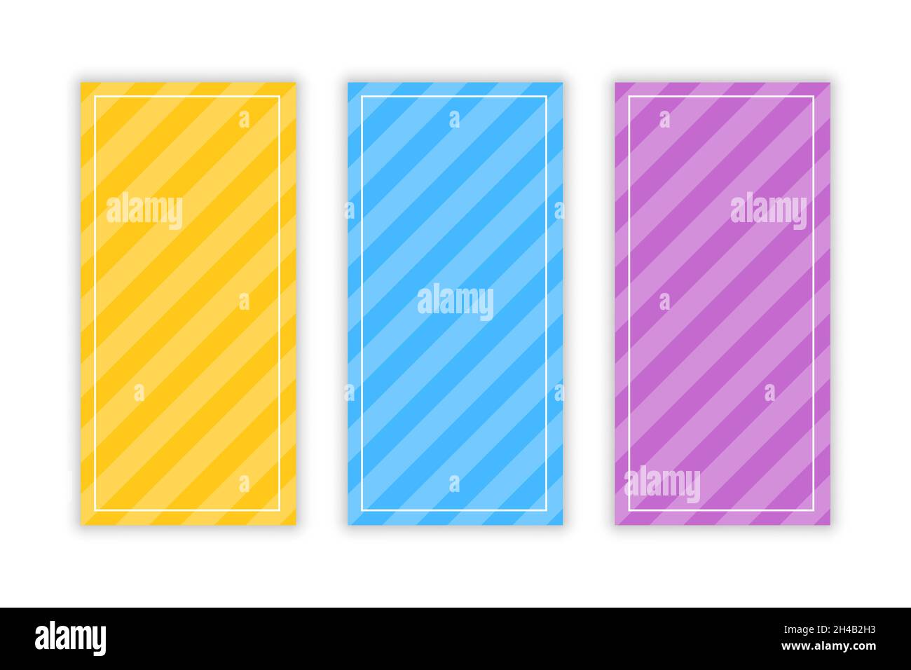 Diagonal bold stripes banners set of three vector Stock Vector Image ...