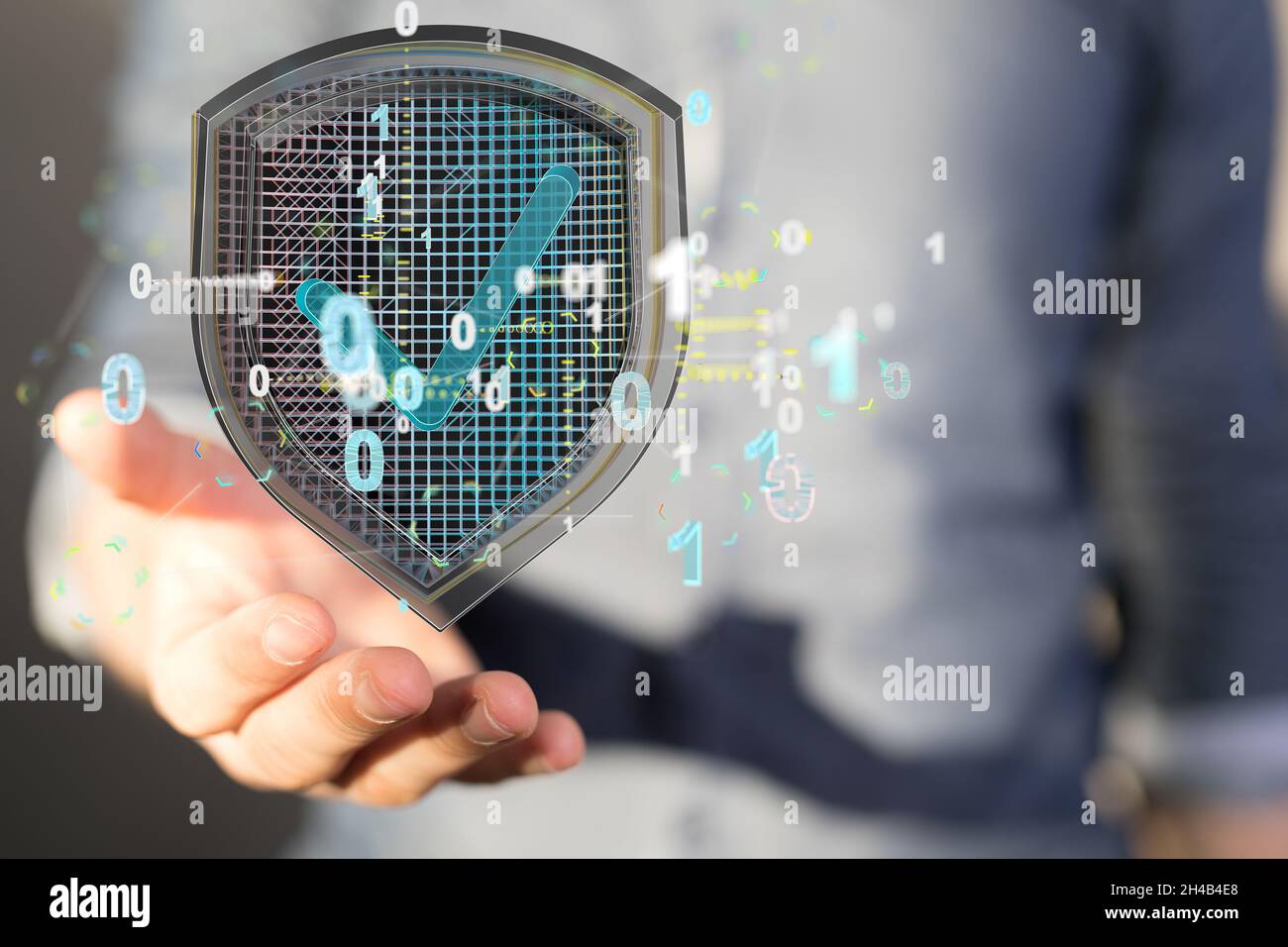 3D cybersecurity and information or network protection concept, future ...
