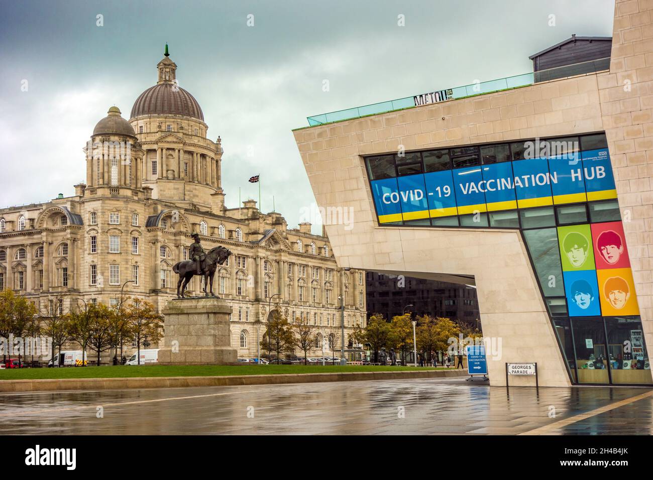Covid 19 walk in vaccination center hub at the Isle of Man ferry ...