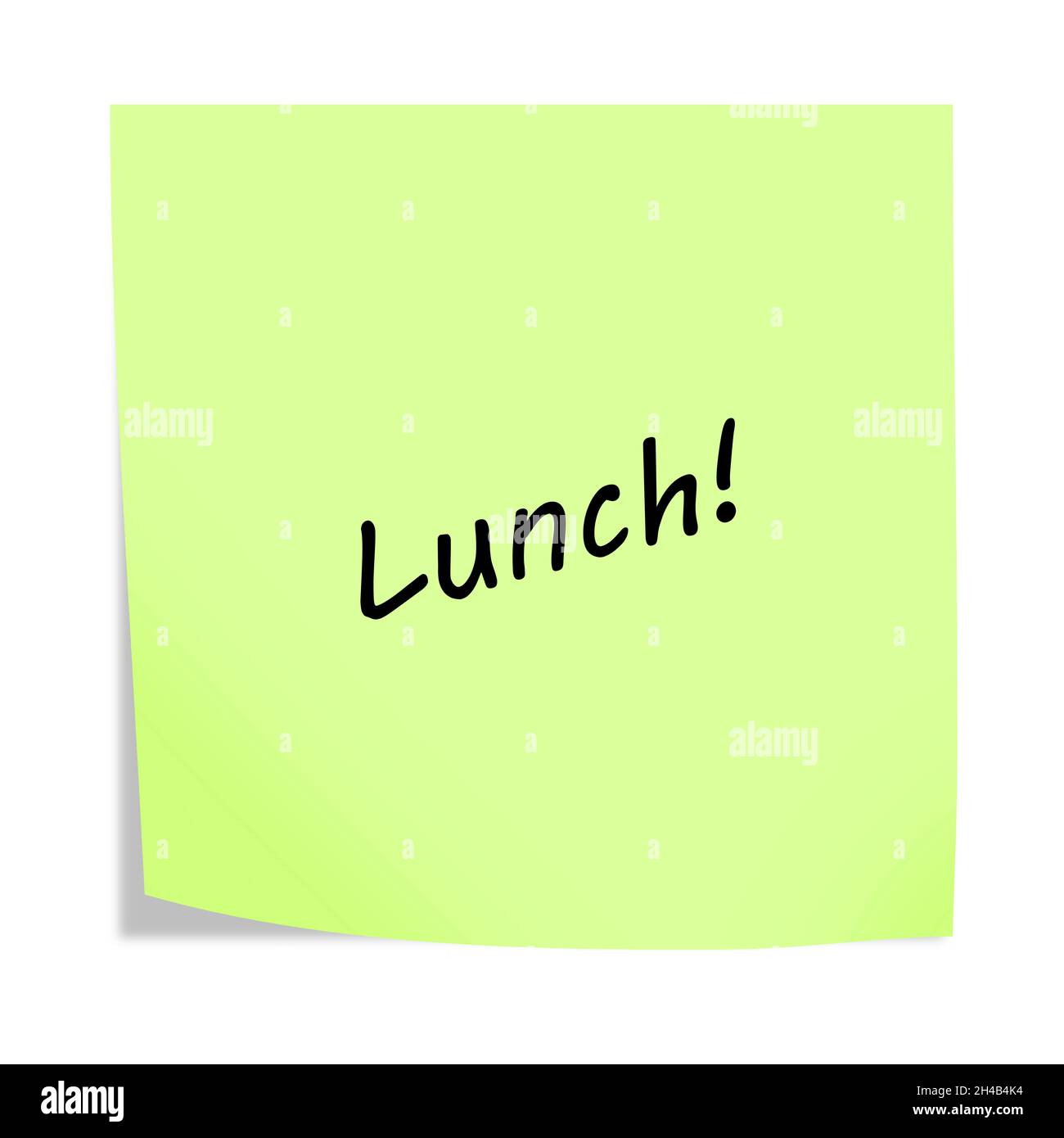 Lunch 3d illustration post note reminder on white with clipping path ...