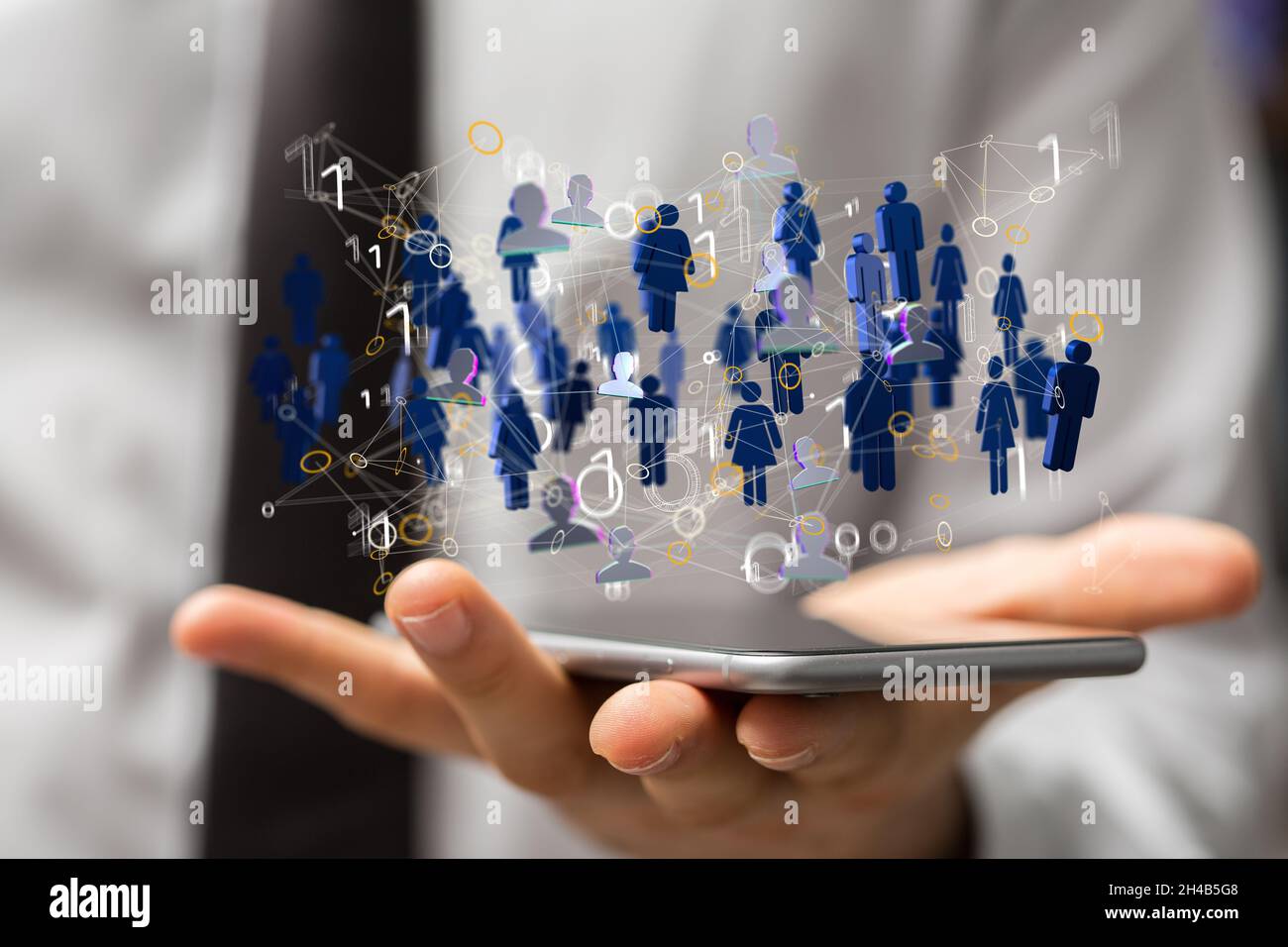 Videoconference group of people talking in social network Stock Photo ...