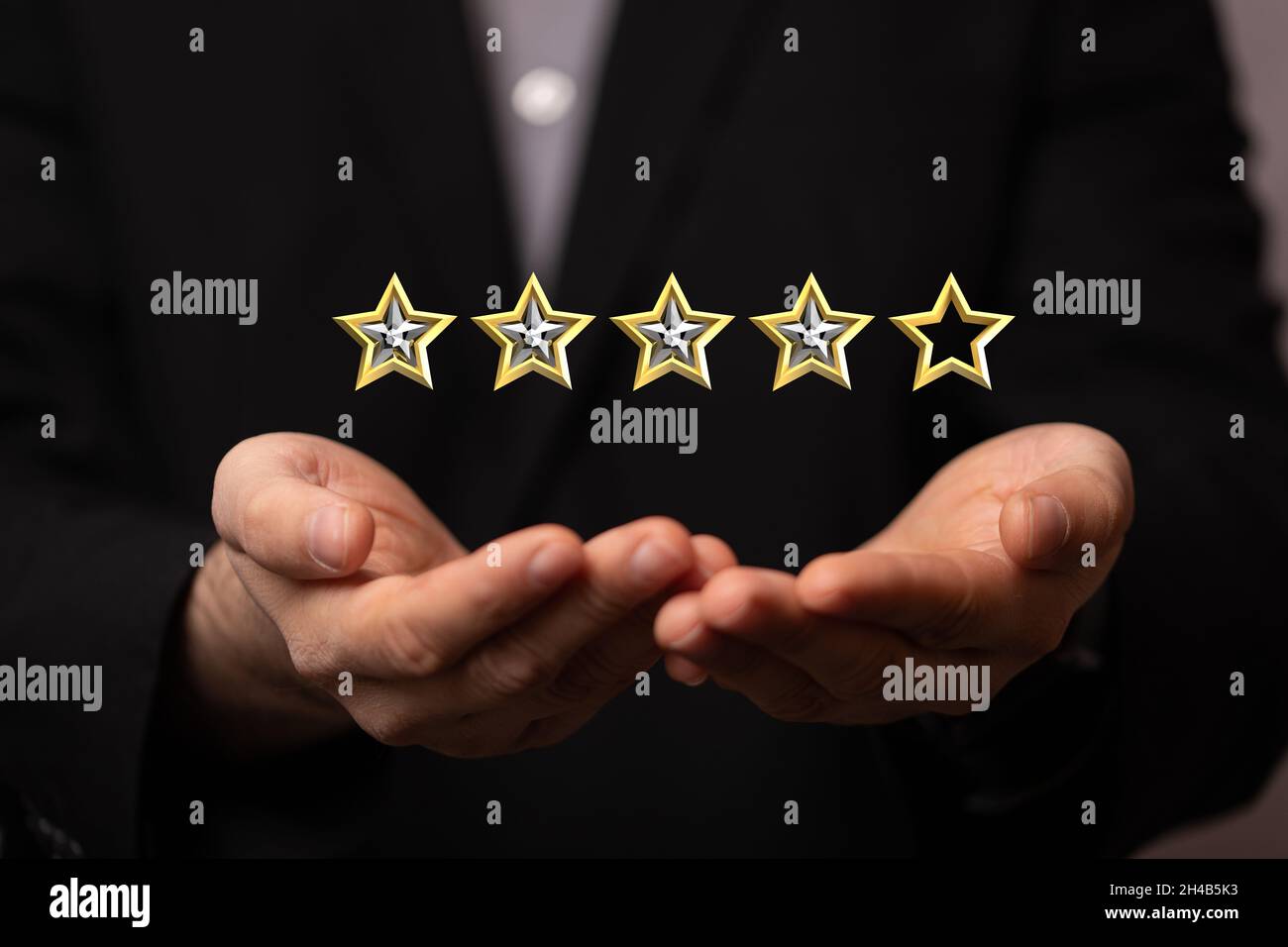 Five star rating. Service rating, satisfaction concept Stock Photo - Alamy
