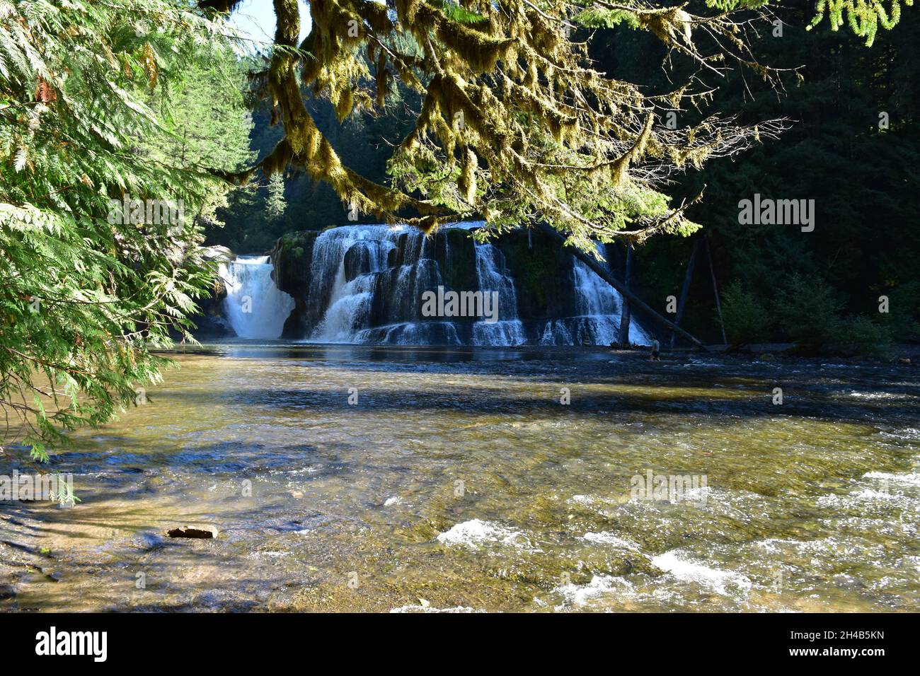 Late summer at the Lower Lewis River Falls, a popular beauty spot for ...